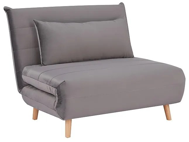 Šedé rozkládací křeslo SPIKE VELVET