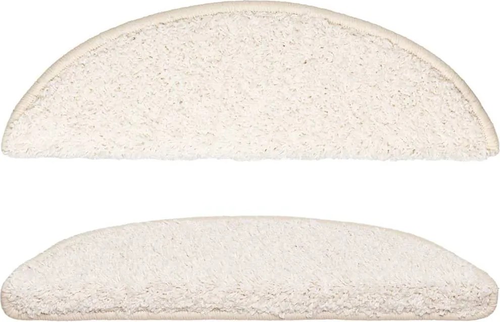 Schodové rohože 10 ks 56 x 17 x 3 cm bílé půlkulaté 149795