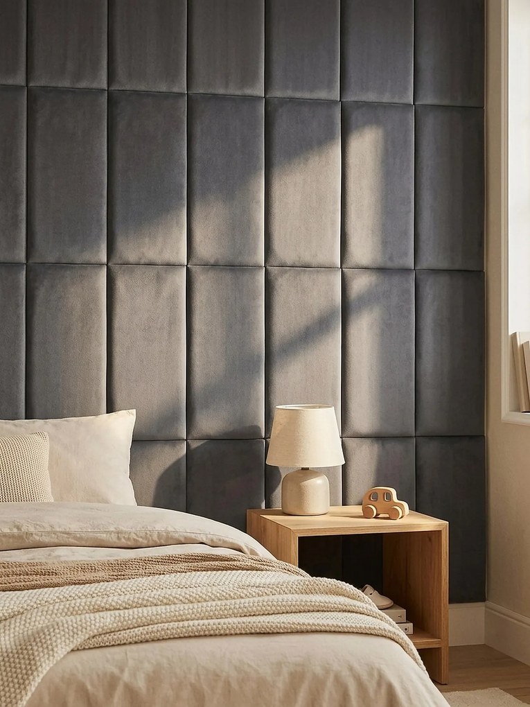 Sinsay - Obdélníkové čalouněné panely 3 pack - šedá