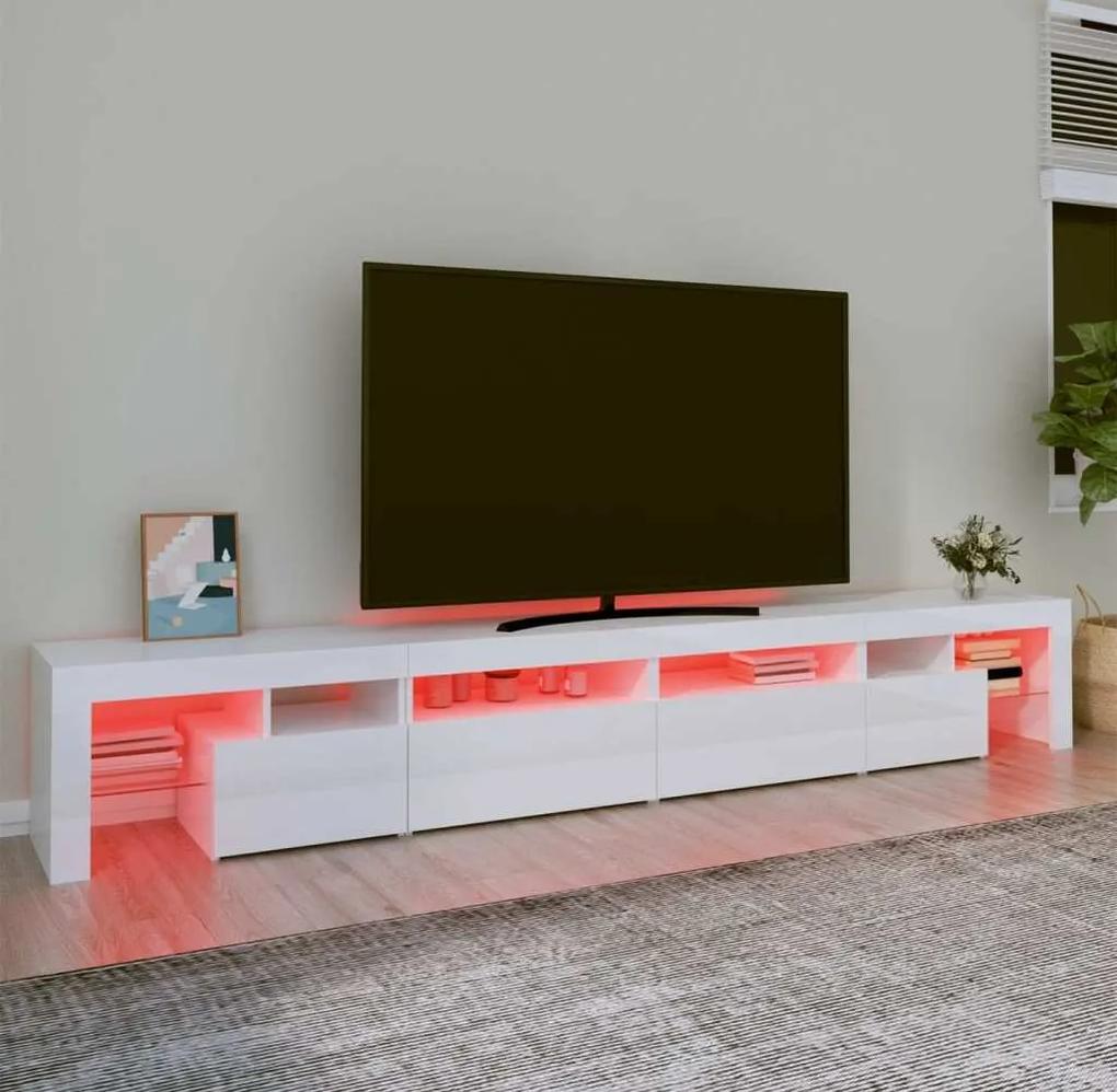 vidaXL TV skříňka s LED osvětlením 260x36,5x40 cm [3152822] Barva: Betonová šedá
