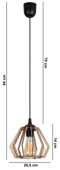 Lustr na lanku BERGO 1xE27/60W/230V černá