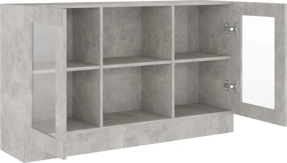 vidaXL Prosklená skříň 120 x 30,5 x 70 cm dřevotříska [815628] Barva: Černá