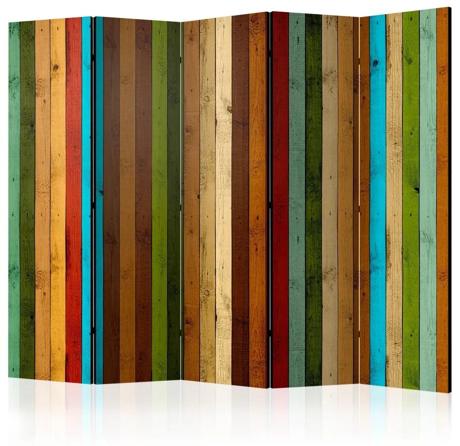 Paraván Wooden rainbow Dekorhome 135x172 cm (3-dílný)