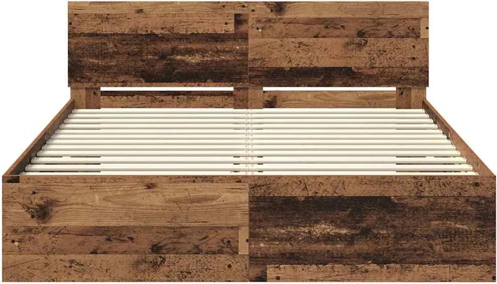 Rám postele s čelo Staré dřevo 120 x 200 cm Kompozitní dřevo 3403583