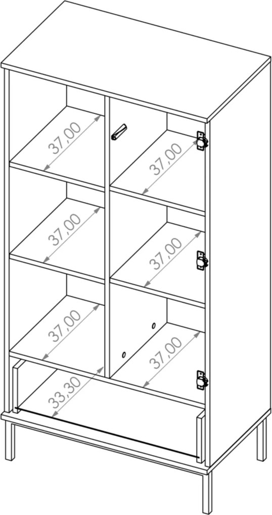 GAB Komoda QUER R70, Černá 70 cm