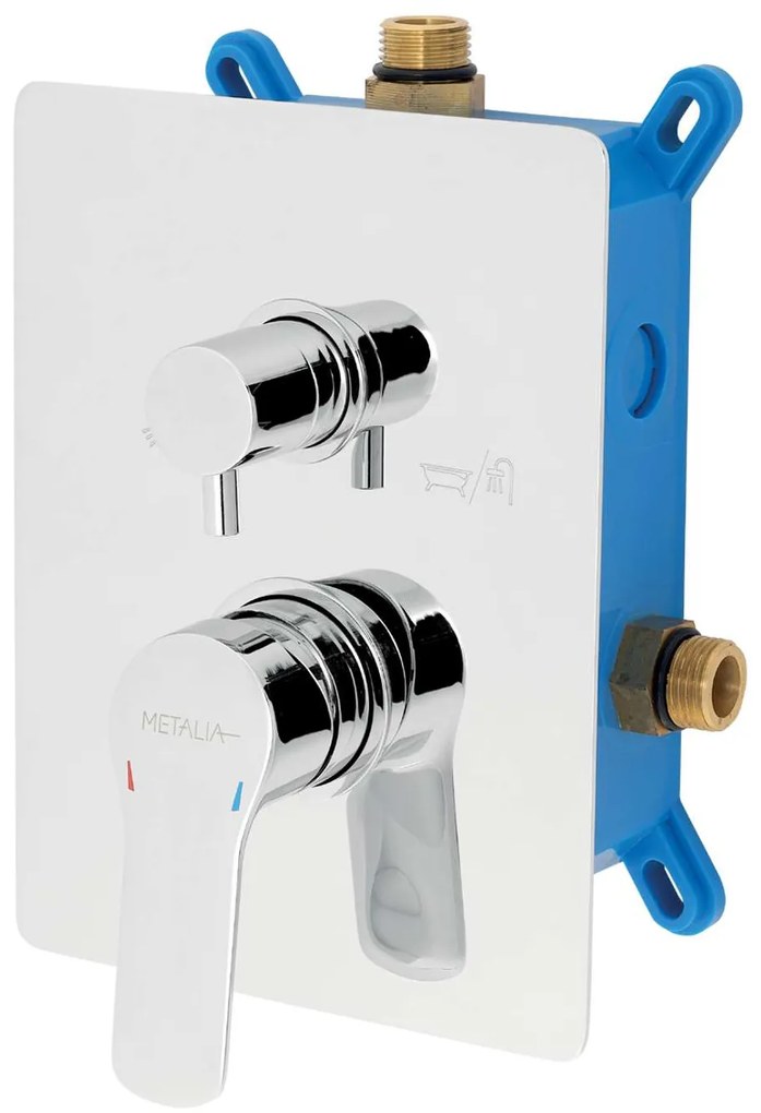 Novaservis Metalia 54 - Baterie pod omítku, pro 2 spotřebiče, s tělesem, chrom BOX54051R,0
