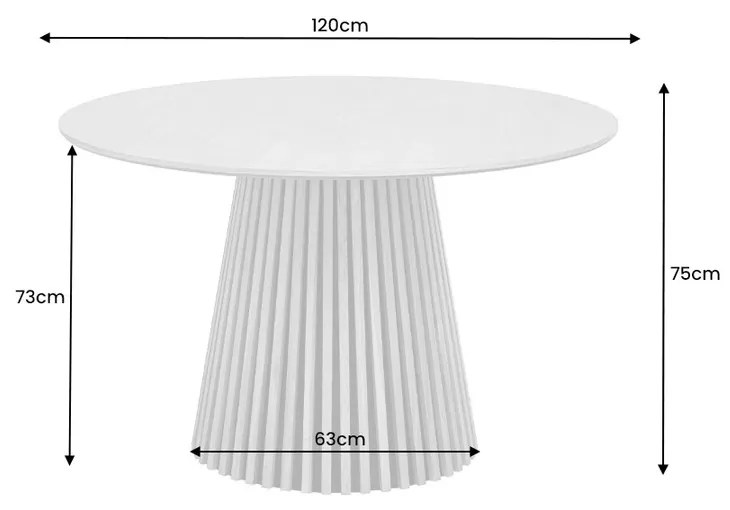 Massive home | Kulatý jídelní stůl VALHALLA BROWN 120 CM dubová dýha