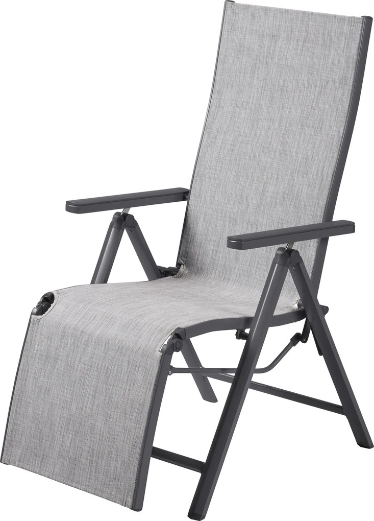 Livarno® Hliníkové relaxační křeslo Houston, světle šedá