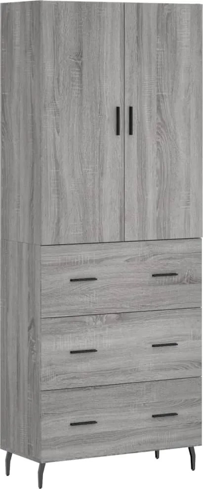 Skříň highboard šedá sonoma 69,5 x 34 x 180 cm kompozitní dřevo 3195865