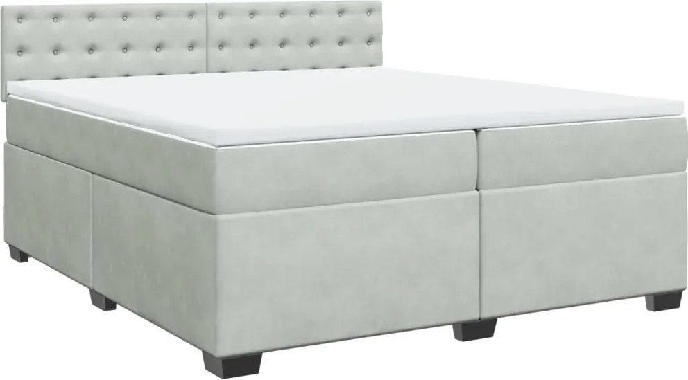 Box spring postel s matrací světle šedá 200x200 cm samet 3288714