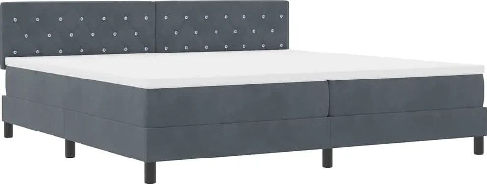 Postel s boxspringem s matrací Tmavě šedá 200 x 200 cm samet 3339129