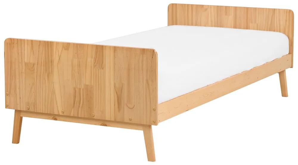 Dřevěná postel 90 x 200 cm světlé dřevo BONNAC Beliani