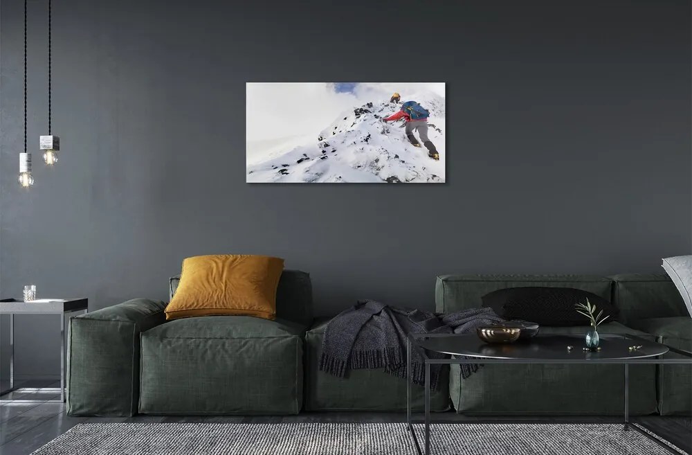 Obraz na skle horolezectví 120x60 cm