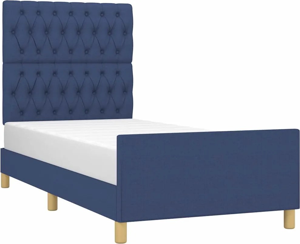 Rám postele bez matrací modrá 100x200 cm textil 3125282