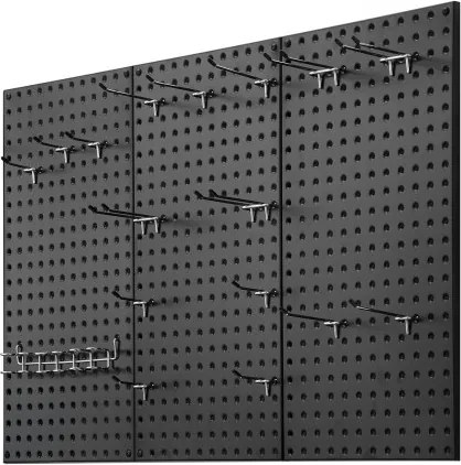 Kovové děrované panely 3 panely 61 × 30,5 cm nástěnný organizér pro garážové nářadí