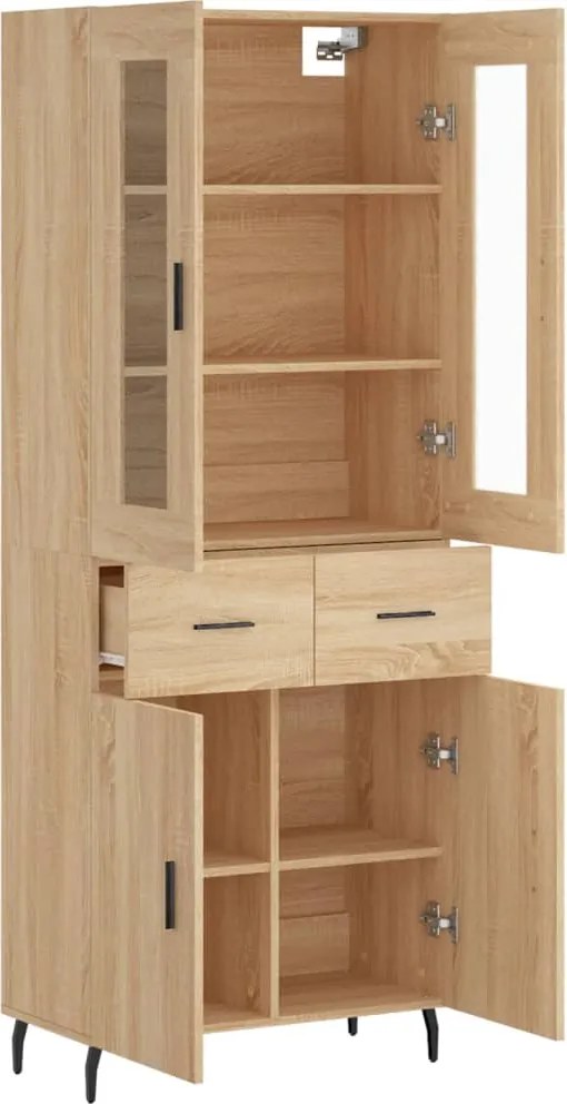 Skříň highboard dub sonoma 69,5 x 34 x 180 cm kompozitní dřevo 3198548