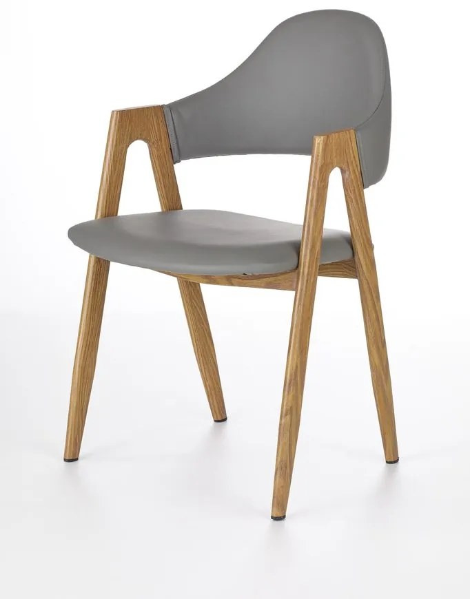Halmar Designová jídelní židle K247 s šedou eko kůží
