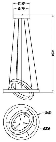 Reality - LED Stmívatelný lustr na lanku CHALET LED/32W/230V