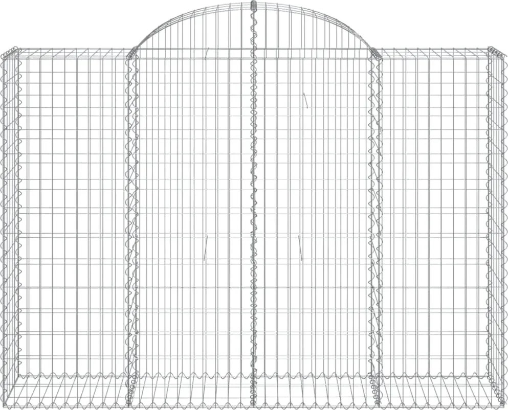 Klenuté gabionové koše 4 ks 200x50x140/160cm pozinkované železo 3146364