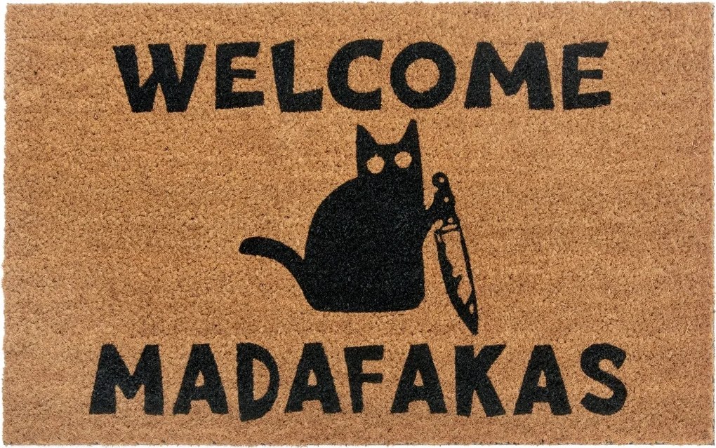 Hanse Home, Rohožka Welcome madafakas 105668 - na ven i na doma, 45x75, hnědá, chodba / předsíň