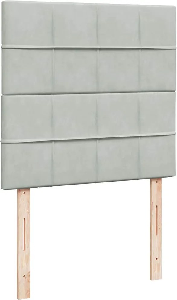 Box spring postel s matrací světle šedá 100x200 cm samet 3292262