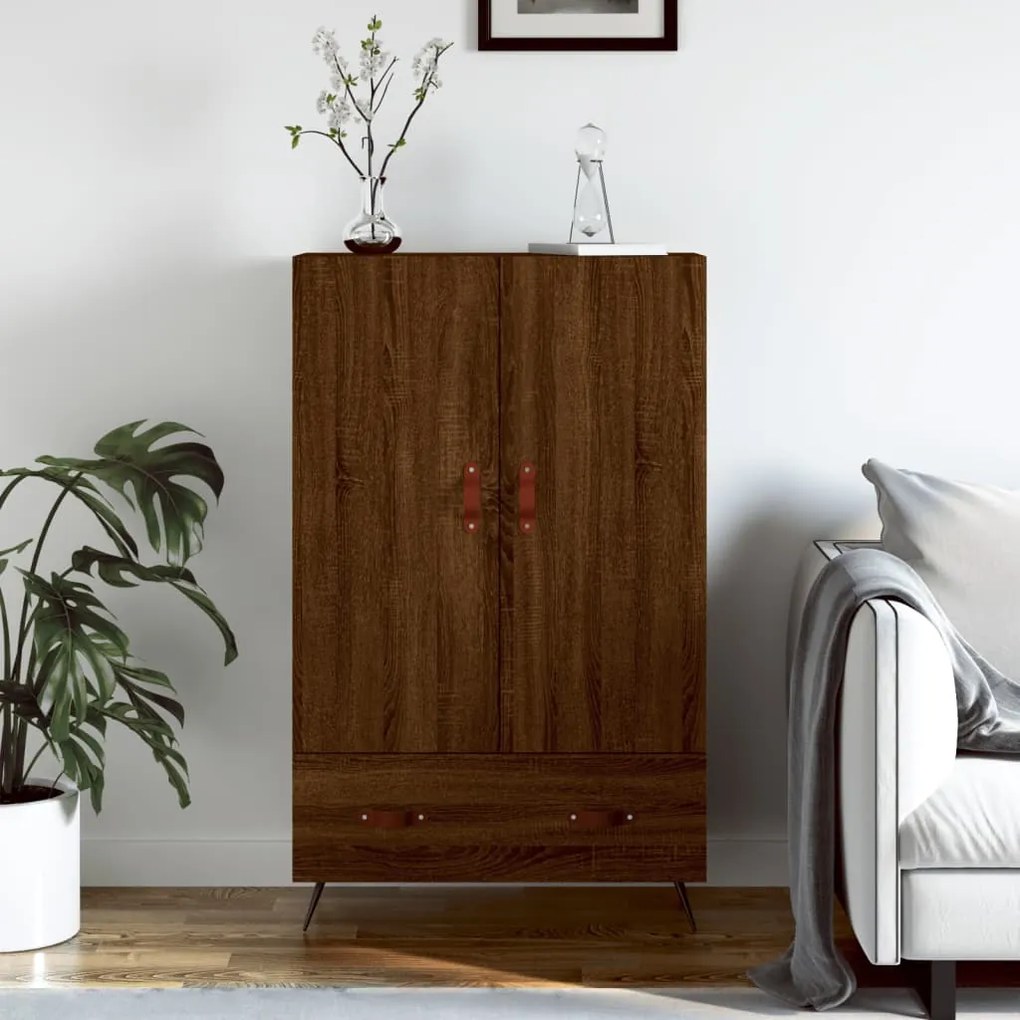 Skříň highboard hnědý dub 69,5 x 31 x 115 cm kompozitní dřevo