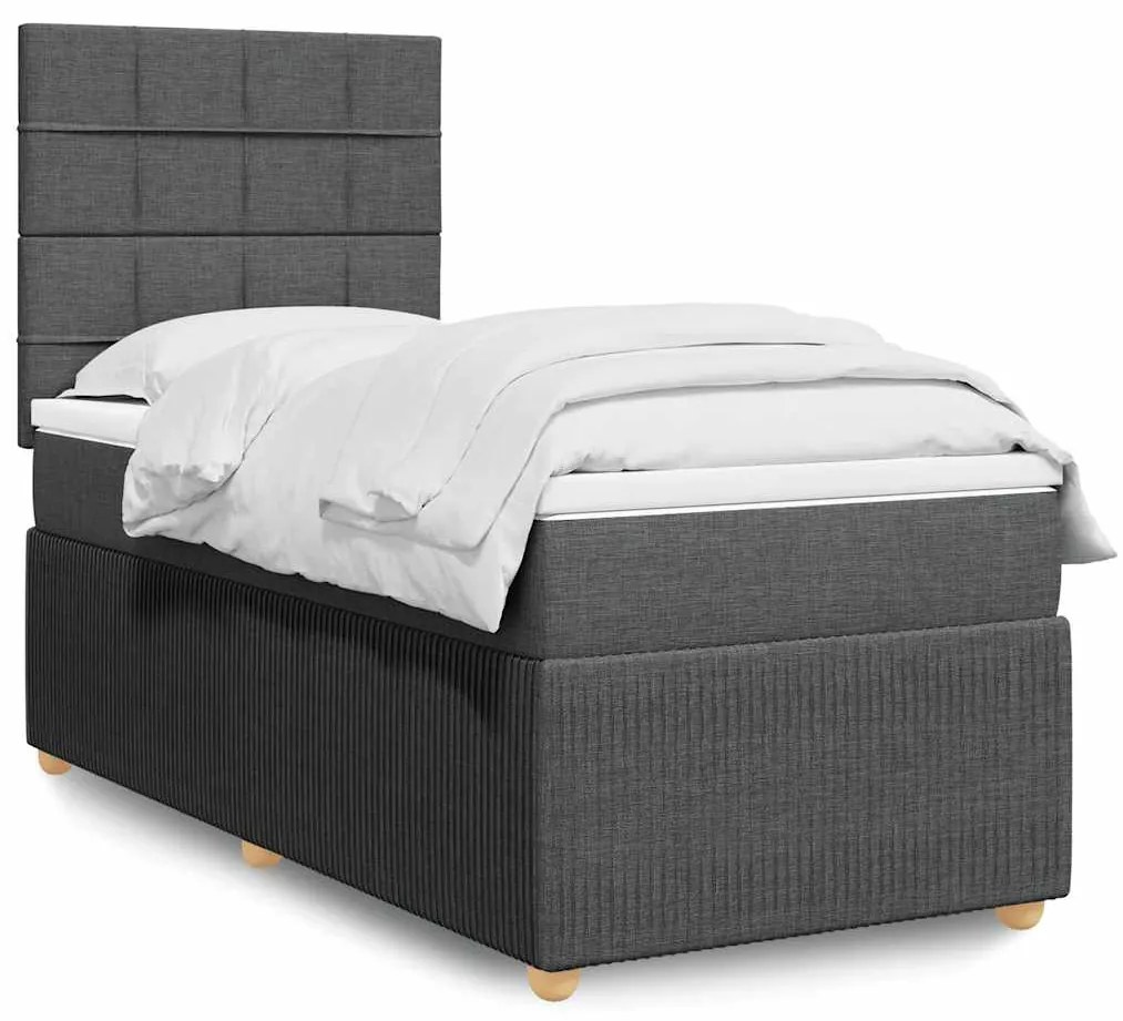 Box spring postel s matrací tmavě šedá 80 x 200 cm textil 3291884