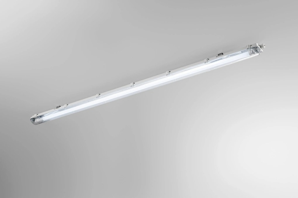 FAN LED-ATLANTIC-1XT8-150 Vodotěsné stropní svítidlo Atlantic Silver LED 1xT8 (zářivka v ceně), IP65, délka 150 cm - FANEUROPE