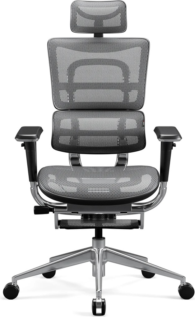 Ergonomická kancelářská židle s podnožkou Normal Size, černý-šedý: Diablo V-Master