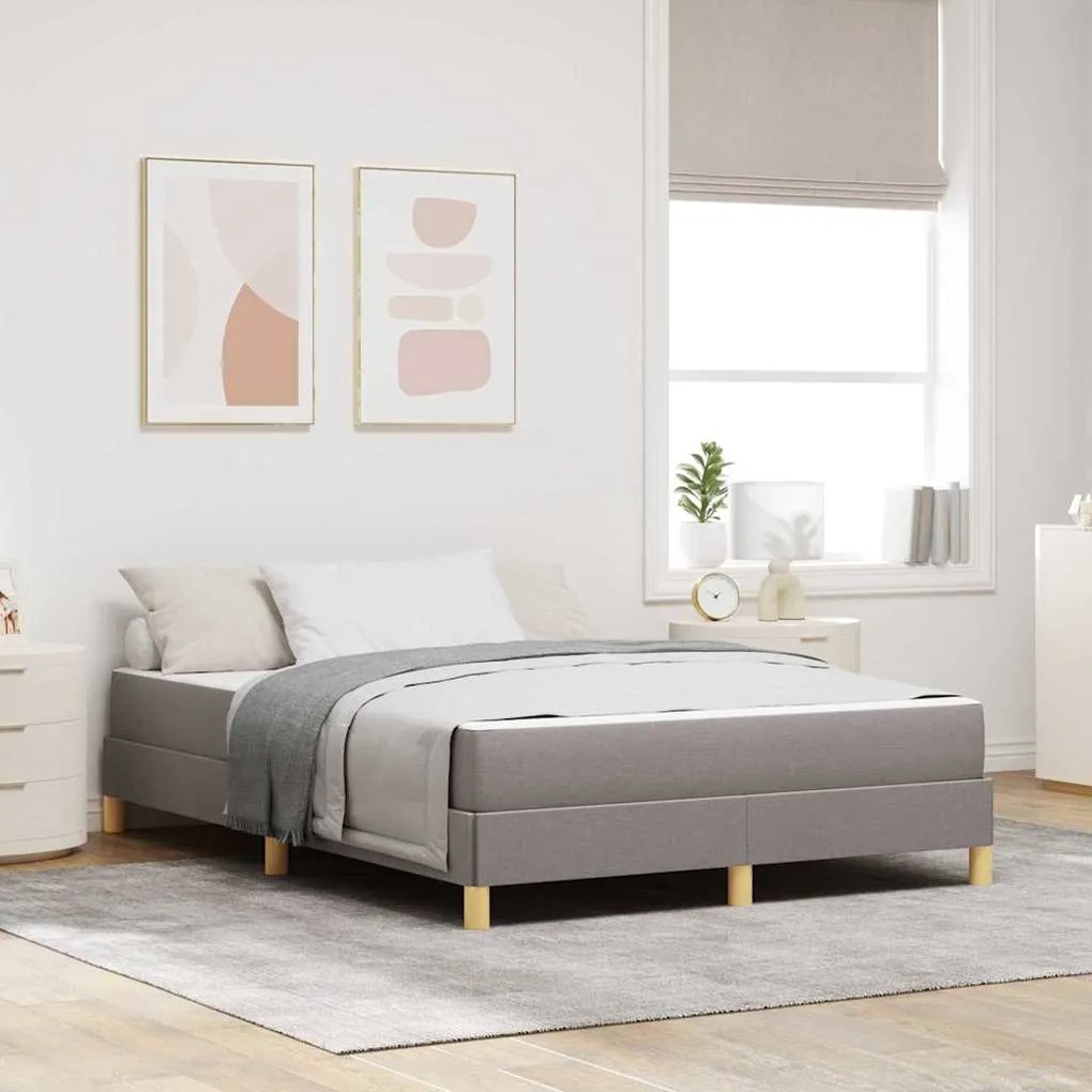 Postel s boxspringem Taupe 140 x 200 cm textil 3398574
