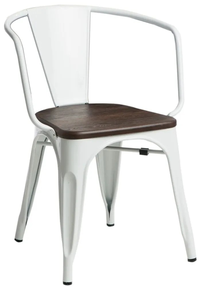 Židle Paris s područkami, dřevěný sedák kartáčovaná borovice Barva  Bílá