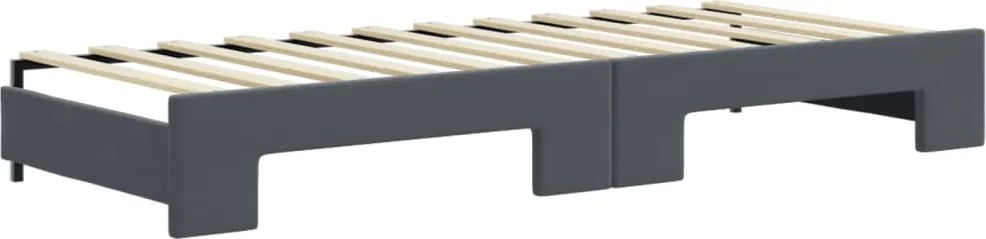 Válenda s přistýlkou tmavě šedá 80 x 200 cm samet 3197295