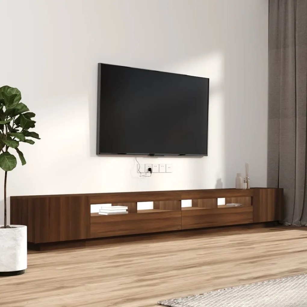 vidaXL TV skříňka s LED osvětlením 300x35x40 cm [3120178] Barva: dub sonoma