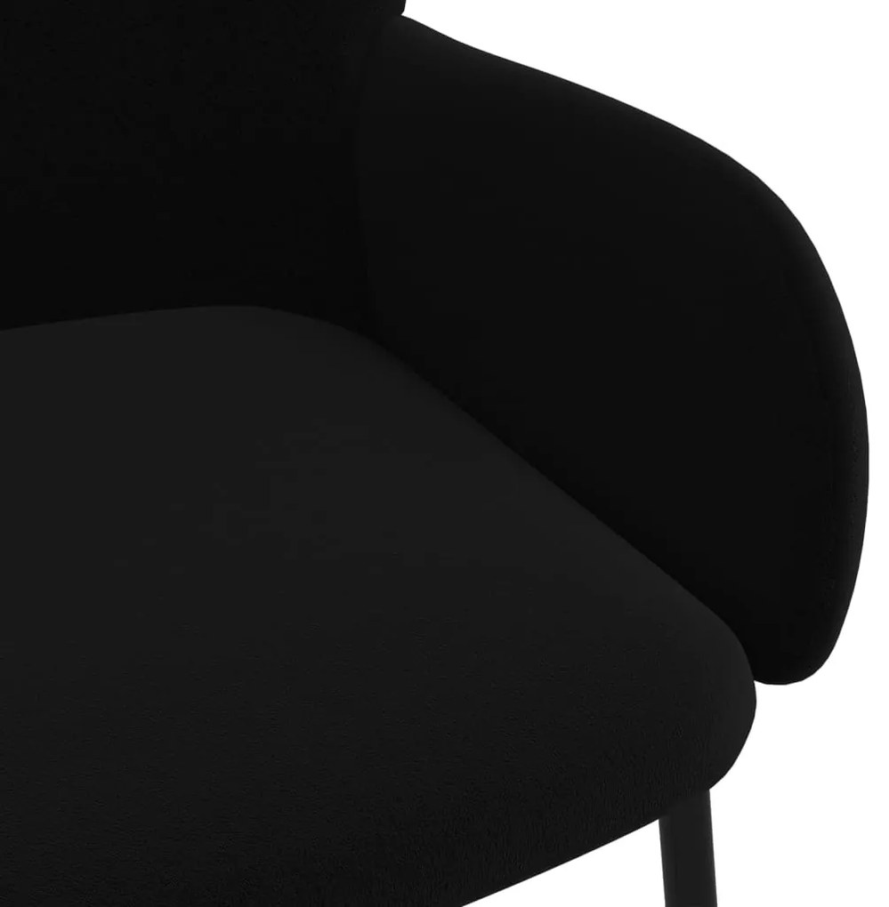 Jídelní židle 2 ks černé samet - Default Title