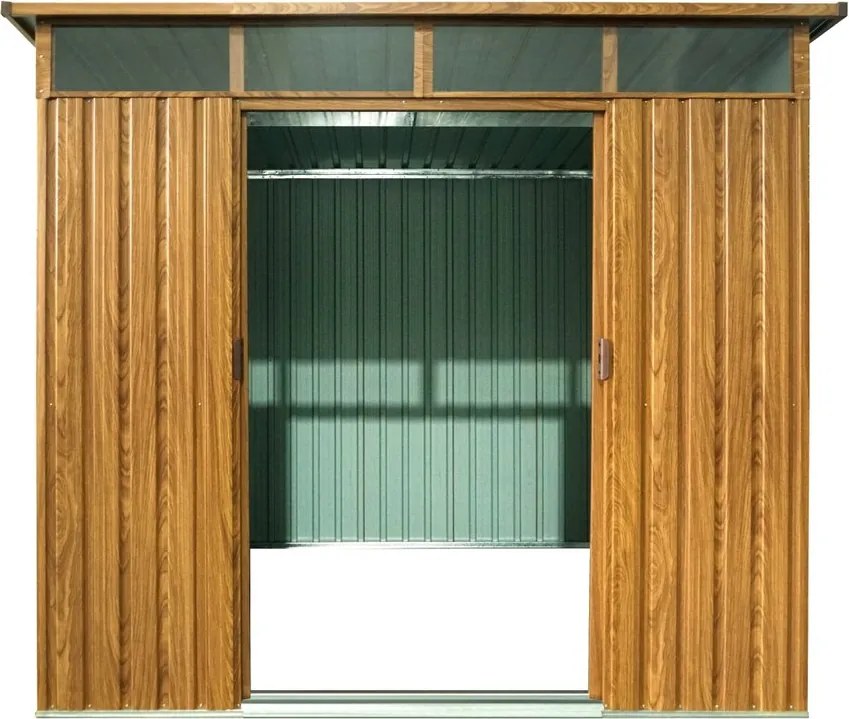 Zahradní domek BestBerg ZDSL-4D / 4,6 m² / 238 x 194 x 202 cm / dekor dřevo/hnědá