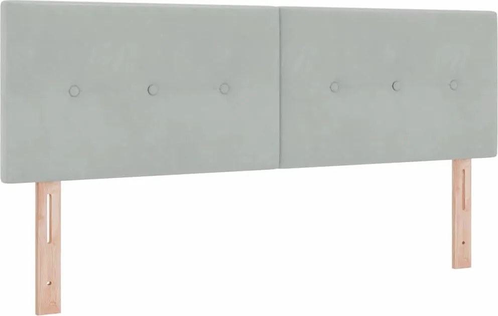 Postel s boxspringem s čelo Světle šedá 140 x 200 cm samet 3340388