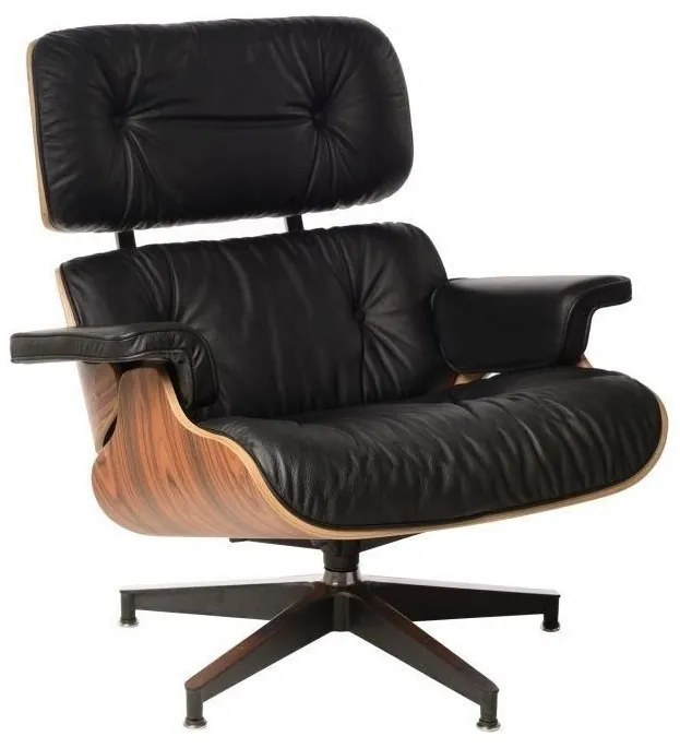 Designové křeslo Lounge chair, černá, palisandr