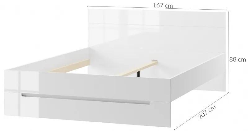Dvoulůžková postel Selene 160x200 bílá lesk/mat