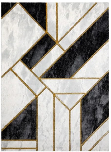 Dywany Łuszczów, Kusový koberec Emerald 1015 black and gold, 160x220, černobílá, kancelář