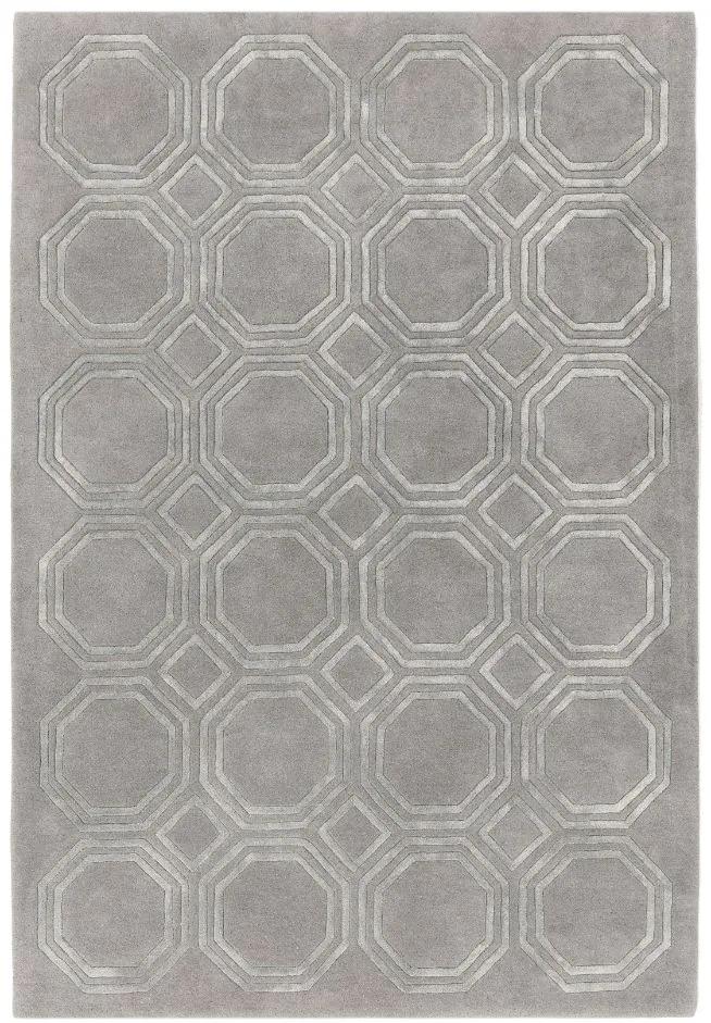 Šedý  koberec Rapun Octagon Silver Rozměry: 200x290 cm