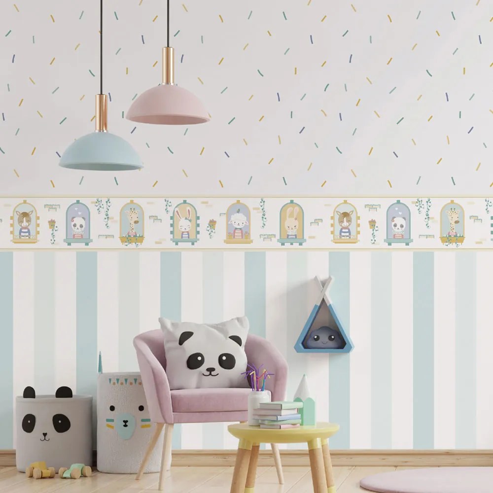 Papírová tapeta s barevnými čárkami 453-2, Pippo, ICH Wallcoverings