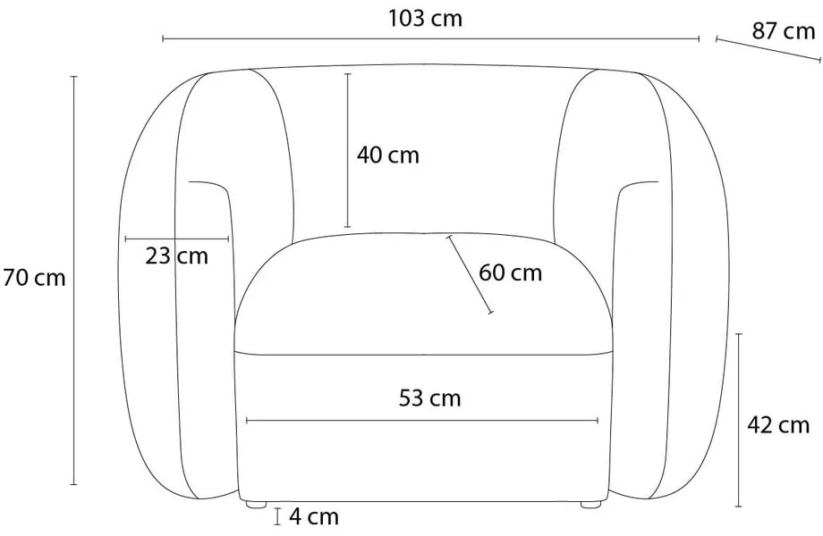 Tmavě šedé křeslo Celine – Bobochic Paris