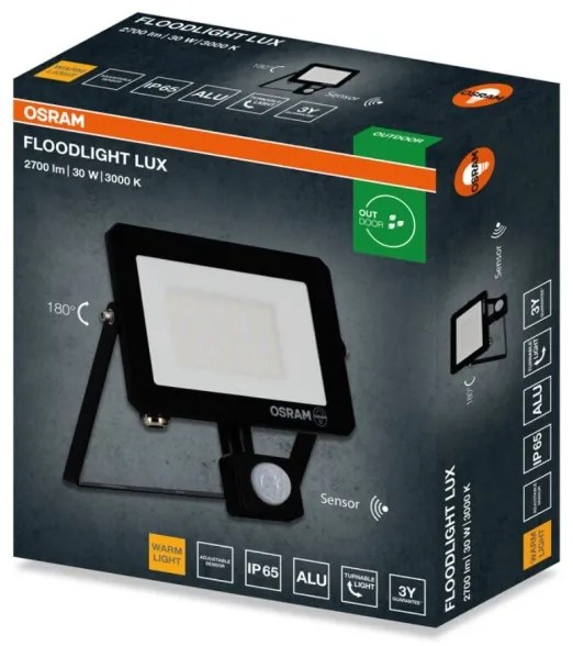 Osram - LED Reflektor se senzorem FLOODLIGHT LED/30W/230V 3000K IP65