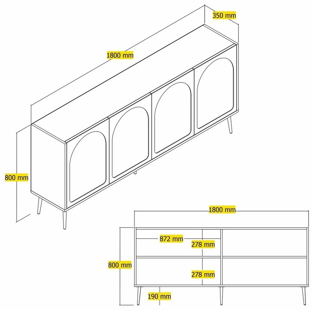 Skříňka Lyon Cream and Gold