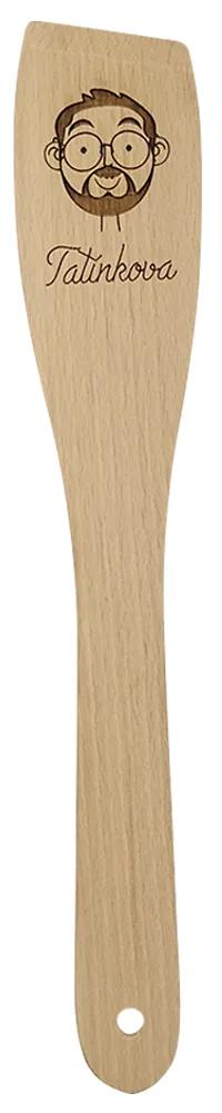 AMADEA Dřevěná obracečka s textem "Tatínkova", masivní dřevo, délka 30 cm