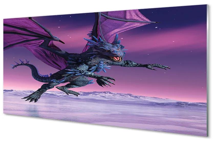akrylový obraz Dragon pestré oblohy 120x60 cm