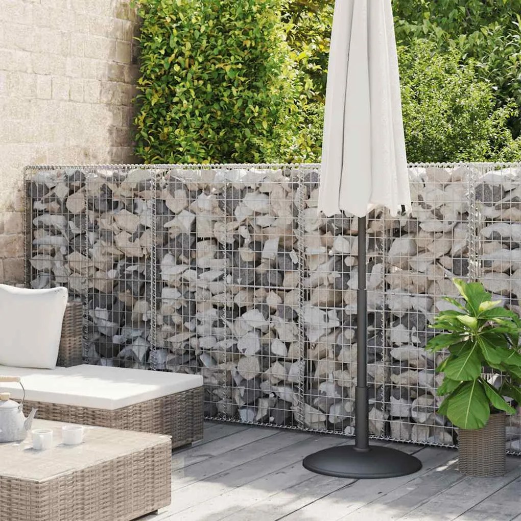 Gabionová zeď s víky z pozinkované oceli 900 x 50 x 150 cm 143589