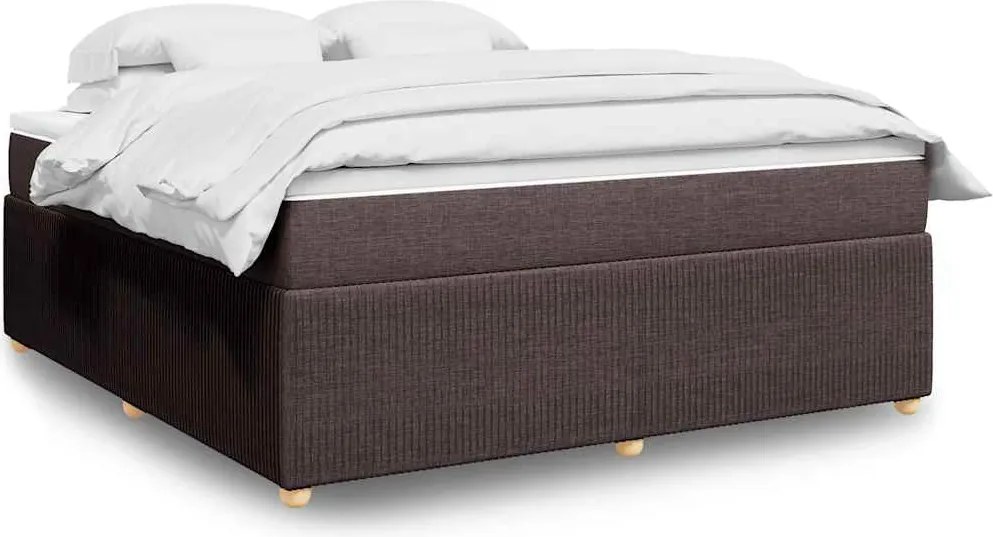 Box spring postel s matrací tmavě hnědá 180x200 cm textil 3285591