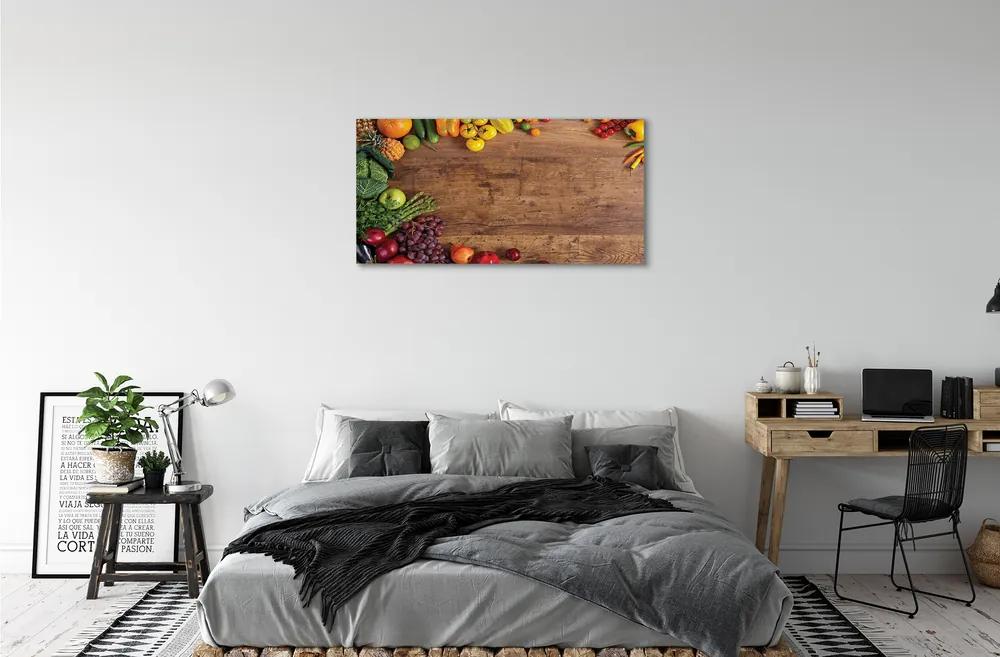 Obrazy na plátně Board chřest ananas jablko 125x50 cm