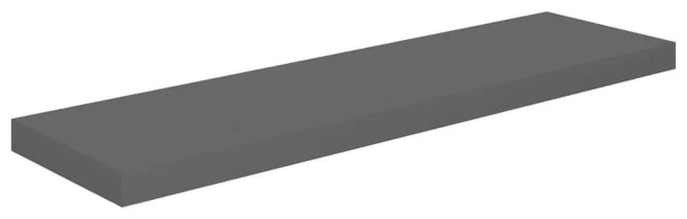 Petromila Plovoucí nástěnné police 4 ks lesklé šedé 90x23,5x3,8 cm MDF